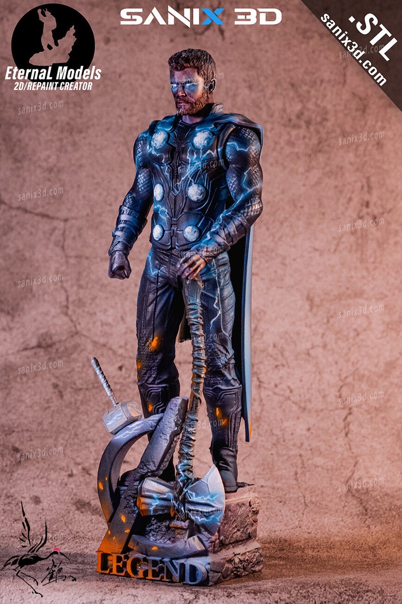 Thor 3d Printed Model Painted Unassembled/unpainted 8k - Etsy