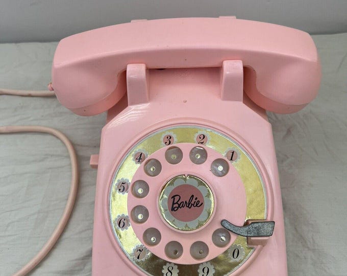 Vintage 1965 Barbie Pink Rotary Telephone Pretend Phone Toy - Etsy