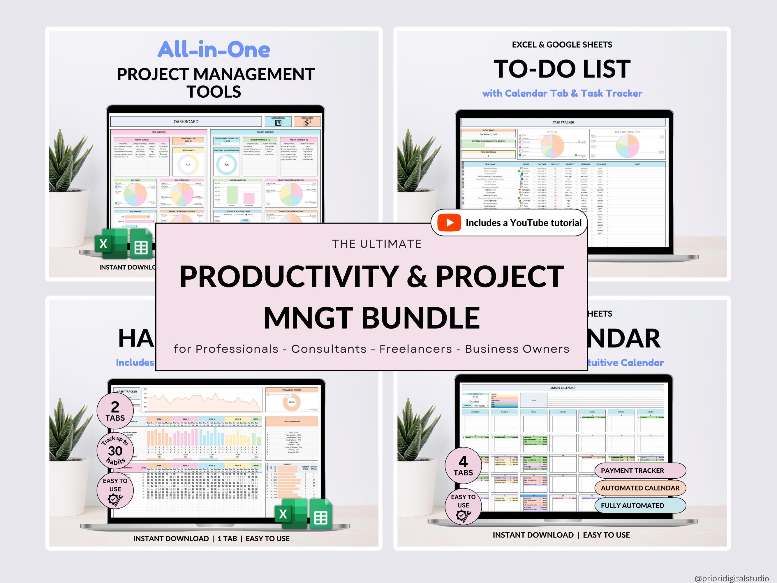 Productivity Planner Bundle Small Business To-do List Template Task ...