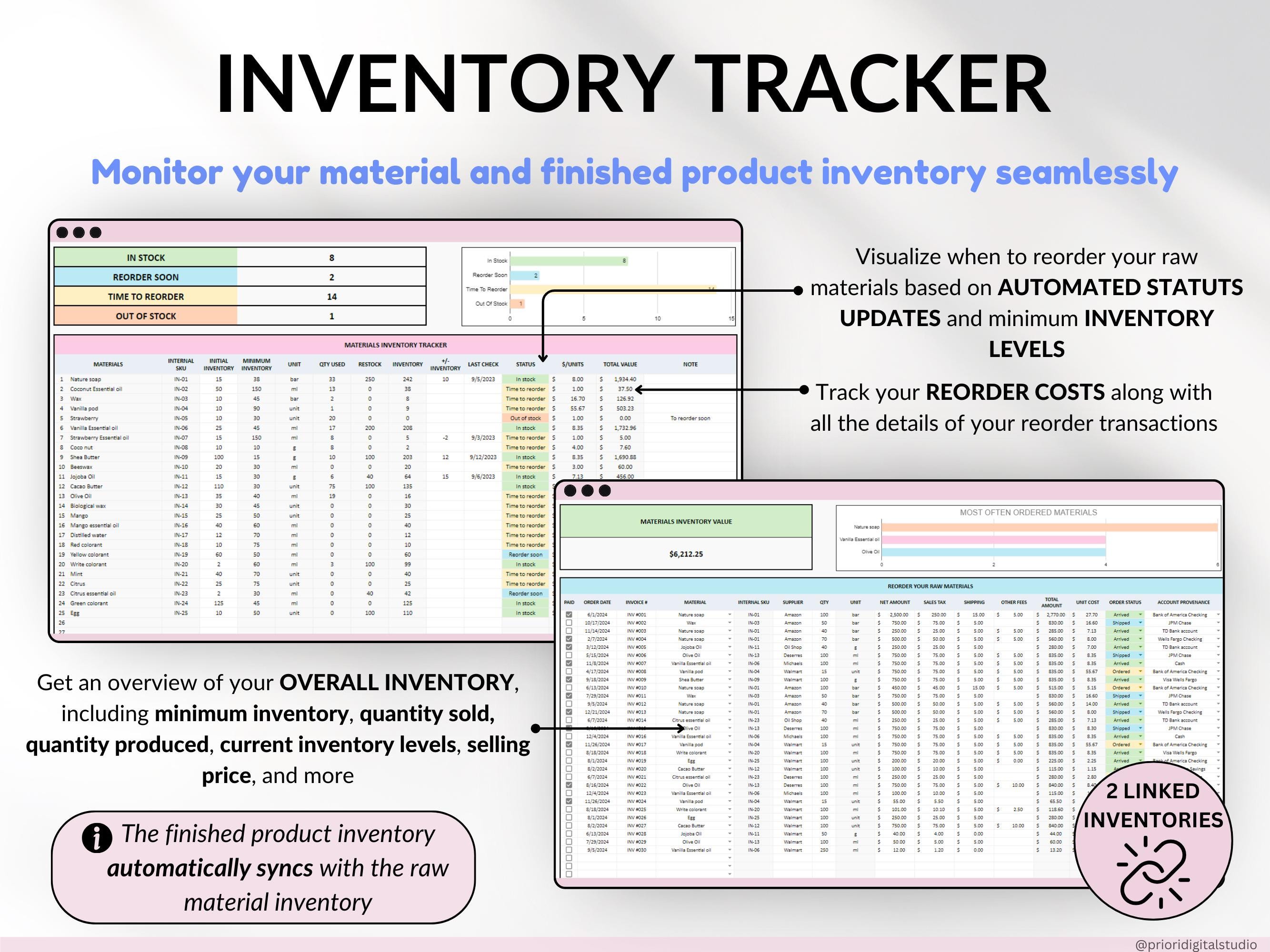 Small Business Bookkeeping Tracker Inventory Tracker Order Tracker ...