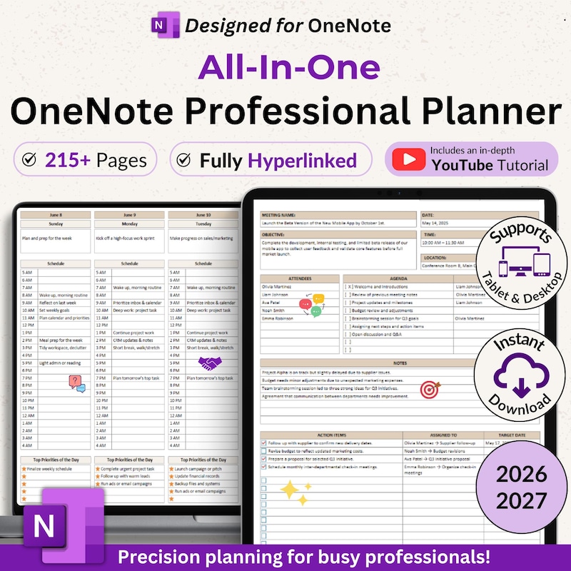 2026 Onenote Planner Work - Etsy