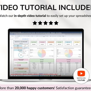 Small Business Bookkeeping Spreadsheet Income Expense Tracker Tax ...