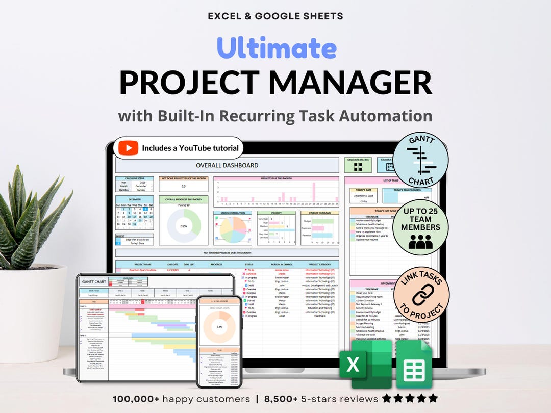 Project Management Spreadsheet Excel Team Project Task Tracker Google ...