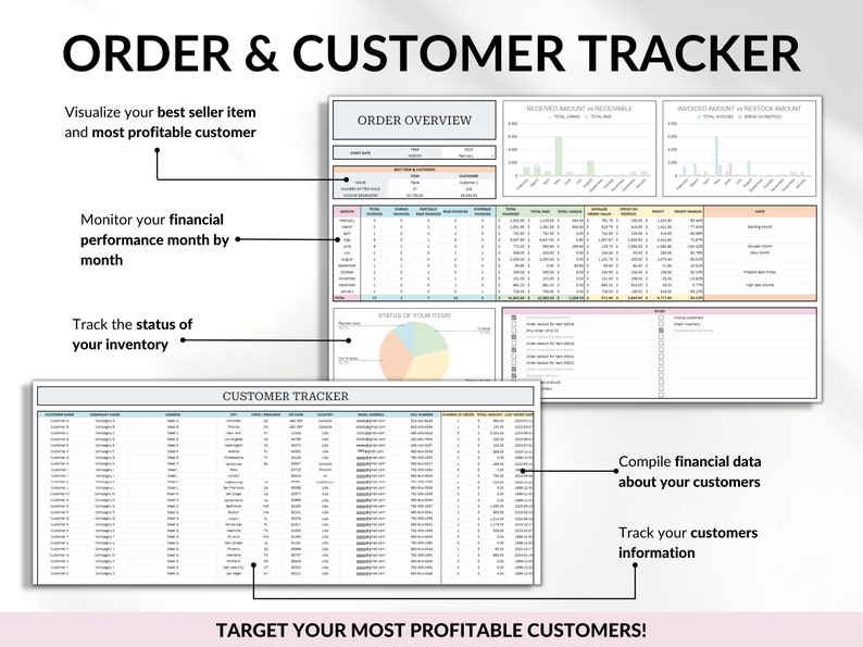 Small Business Tracker Spreadsheet Google Sheets Excel Inventory ...