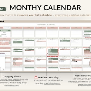 Life Planner Template Google Sheets Budget Tracker Excel ADHD Daily ...