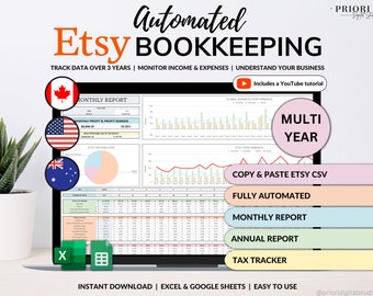 Bookkeeping Spreadsheet Small Business Planner Income Expense Profit ...