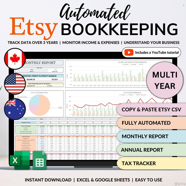 Etsy Business Planner Excel - Etsy