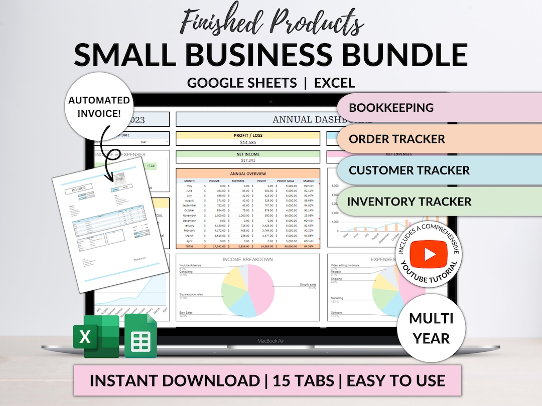 Small Business Tracker Spreadsheet Google Sheets Excel Inventory ...