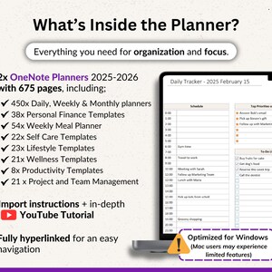 Onenote Planner 2025 2026 Digital Onenote Templates Hyperlinked Planner ...