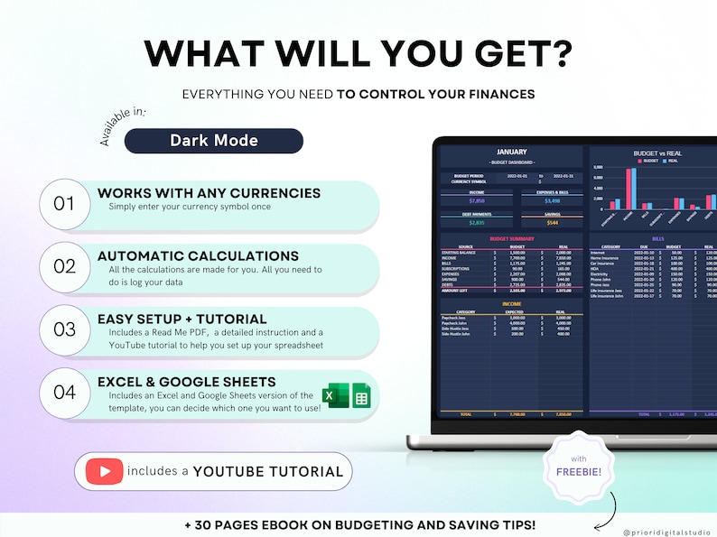 Simple Budget Spreadsheet Dark Mode Monthly Budget Spreadsheet Google ...