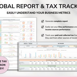 Etsy Seller Bookkeeping Spreadsheet POD Small Business Planner Income ...