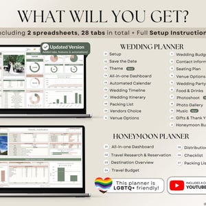 Wedding Planner Template Wedding Tracker Spreadsheet Wedding Gift for ...