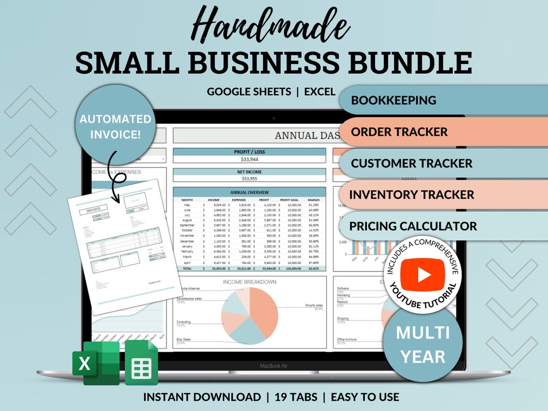 Small Business Bookkeeping Spreadsheet Inventory Tracker Order Tracker ...