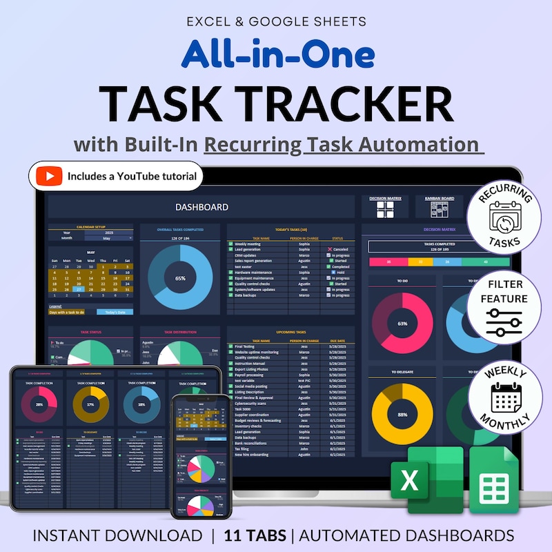 Trello excel spreadsheet - Etsy.de