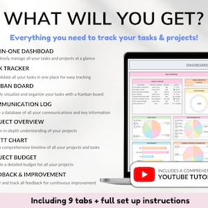 Project Management Tool for Small Business Project Planner Task Tracker To-do List Template ...