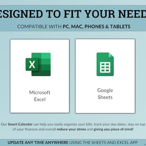 Bill Tracker Spreadsheet Google Sheets Excel Bill Calendar Monthly ...