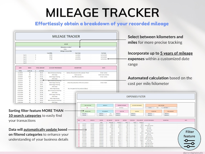 Canadian Bookkeeping Spreadsheet for Small Business Income Expense ...