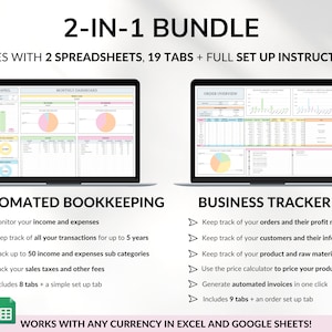 Small Business Bookkeeping Spreadsheet Inventory Tracker Order Tracker ...
