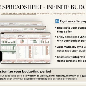 Paycheck Budget Planner Excel & Google Sheets Template Weekly Paycheck ...