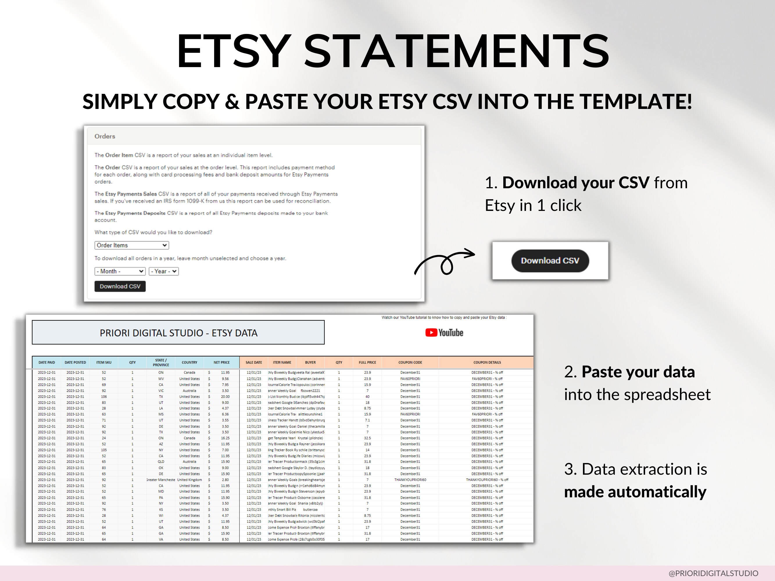 Etsy Sales Tracker Small Business Products Statistics Customer Tracker ...