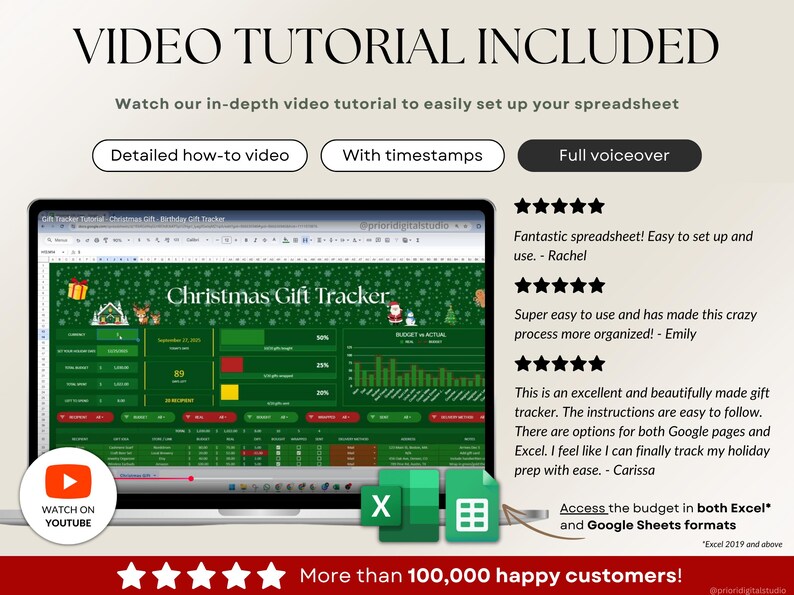Christmas Gift Tracker Spreadsheet Google Sheet Excel Christmas Budget ...