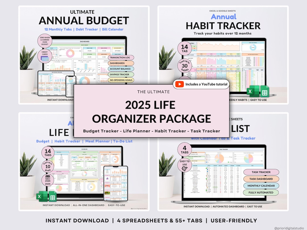Ultimate Annual Budget Template Excel Google Sheets Budget Spreadsheet ...