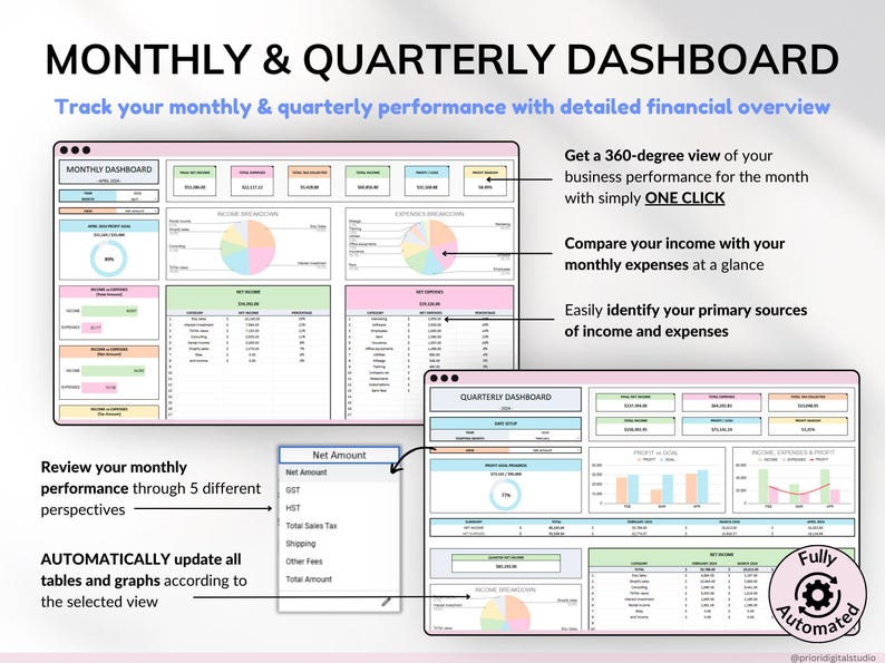 Canadian Bookkeeping Spreadsheet for Small Business Income Expense ...