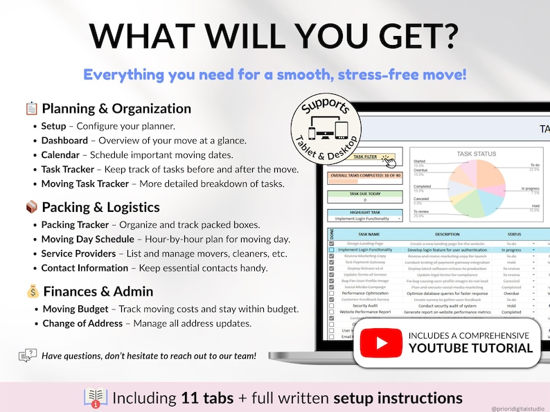 Moving Planner Google Sheets First House Moving Excel Spreadsheet ...