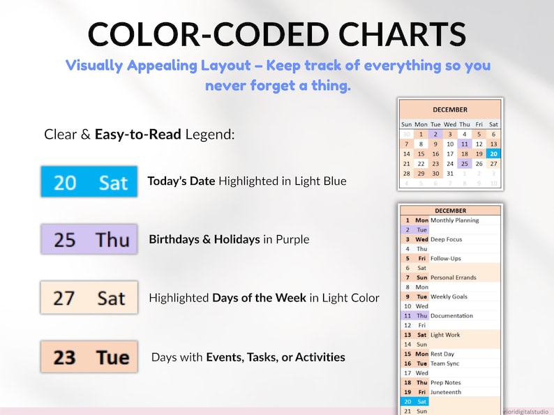 Year at a Glance Planner Spreadsheet Undated Yearly Overview Google ...