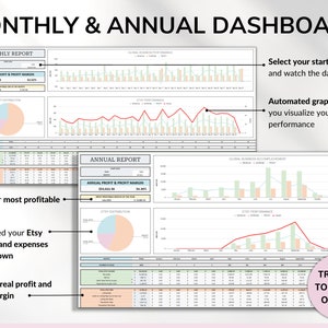 Etsy Seller Bookkeeping Spreadsheet POD Small Business Planner Income ...