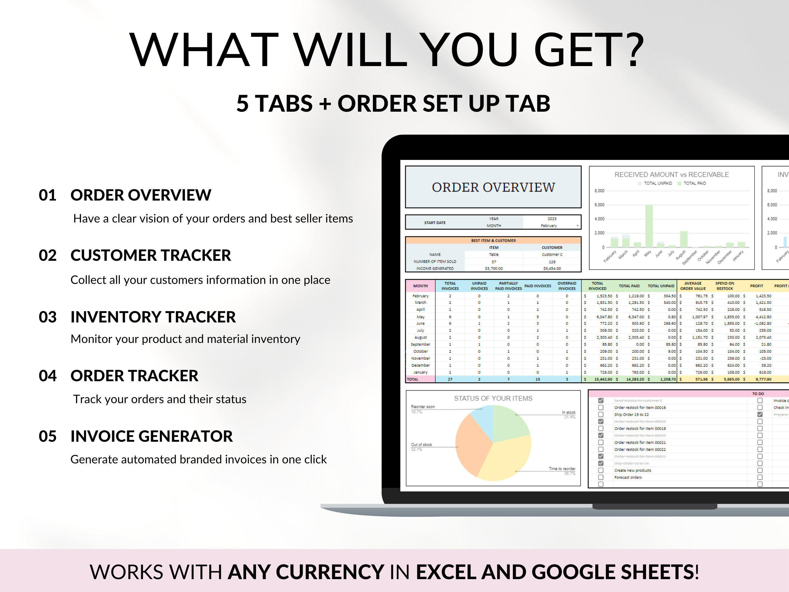 Small Business Tracker Spreadsheet Google Sheets Excel Inventory ...