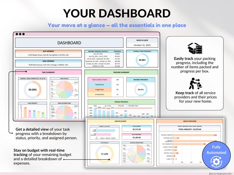 Moving Planner Google Sheets First House Moving Excel Spreadsheet ...
