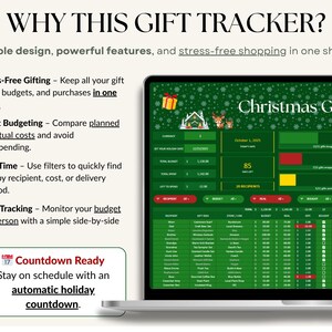 Christmas Gift Tracker Spreadsheet Google Sheet Excel Christmas Budget ...