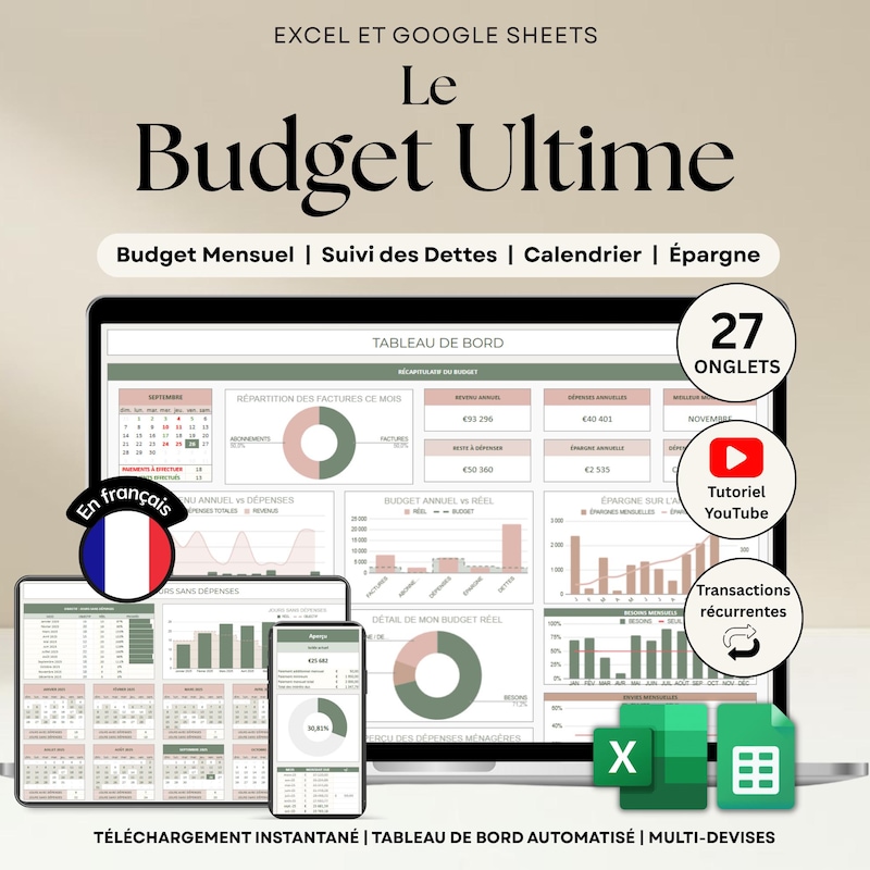 Budget Template Francais - Etsy