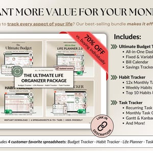 Life Planner Template Google Sheets Budget Tracker Excel ADHD Daily ...