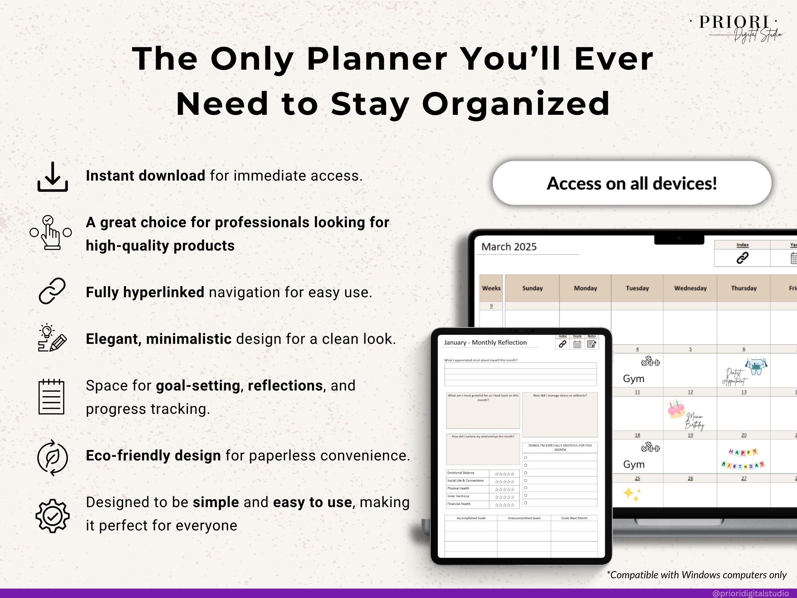 Onenote Digital Planner for 2025 2026 Onenote Template Hyperlinked ...