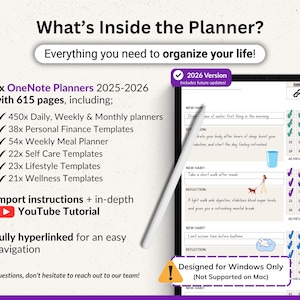 Onenote Digital Planner for 2025 2026 Onenote Template Hyperlinked ...