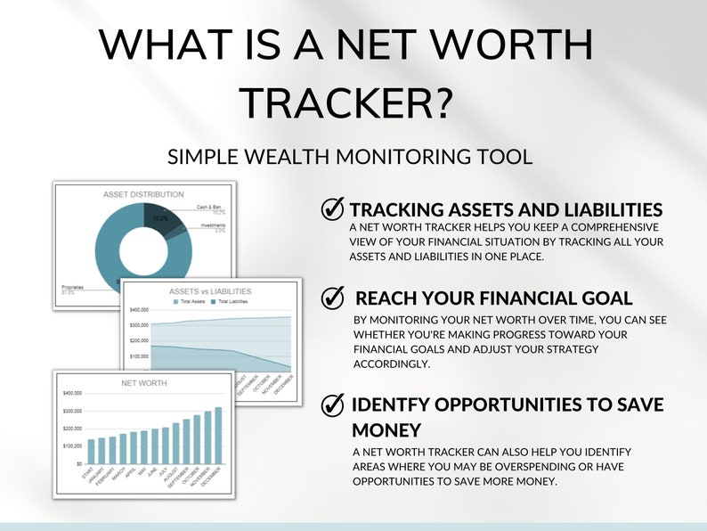 Net Worth Tracker Spreadsheet Google Sheet Excel Net Worth - Etsy