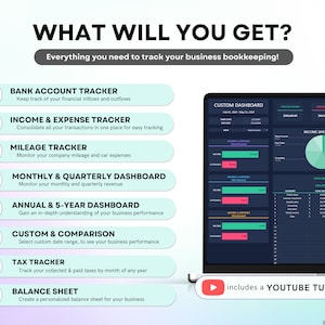 Small Business Bookkeeping Spreadsheet Dark Mode Income Expense Tracker ...