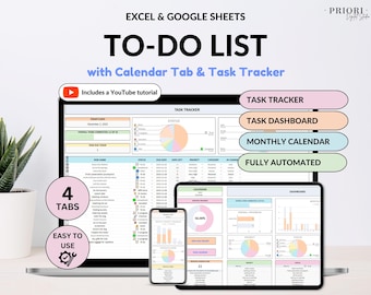 To Do List Template Spreadsheet | Google Sheets Daily Weekly Planner ...