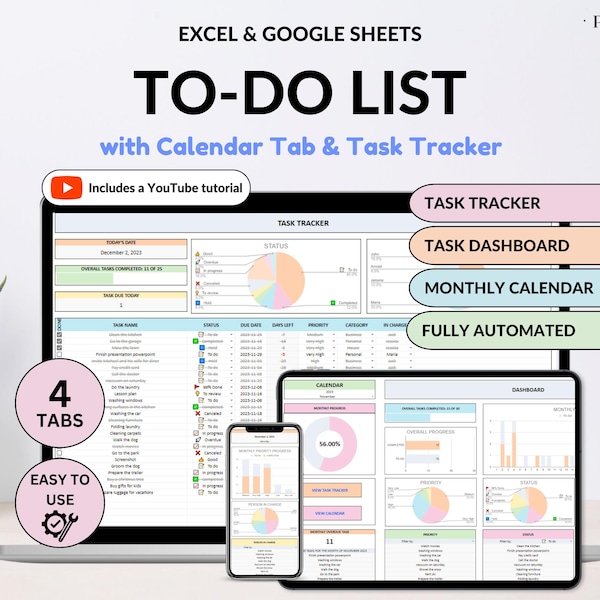 Task Priority Tracker - Eisenhower Matrix - Decision Matrix - Urgent / Important - to Do List ...
