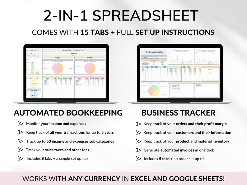 Small Business Tracker Spreadsheet Google Sheets Excel - Etsy Canada