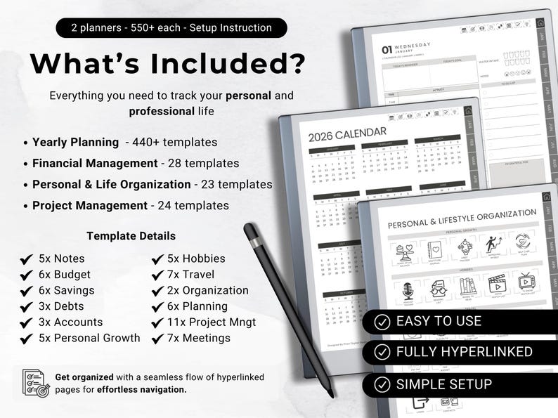 Remarkable Digital Planner 2026 Daily Planner 2025 Remarkable 2 ...