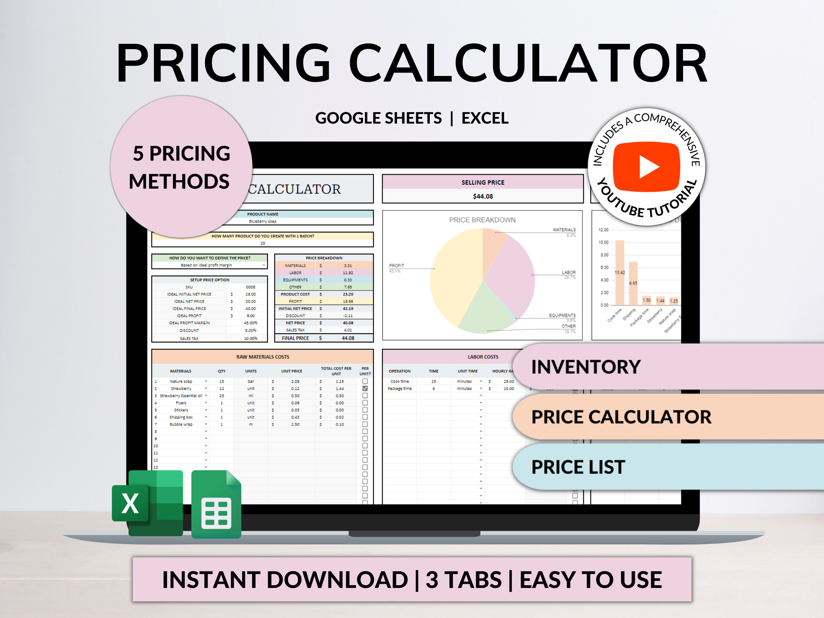Pricing Model Template In Excel