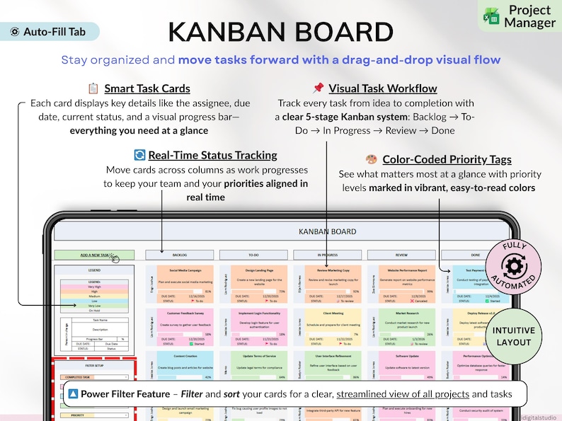 Professional Planner Bundle Project Management Excel Template Task ...