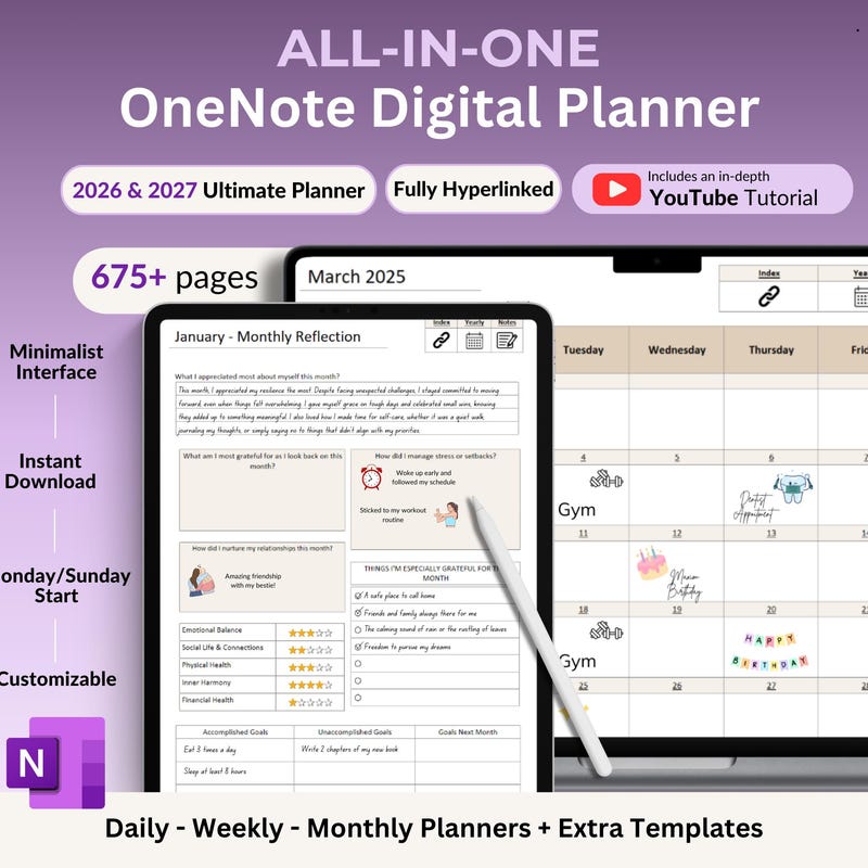 Onenote 2026 Work Planner - Etsy Canada