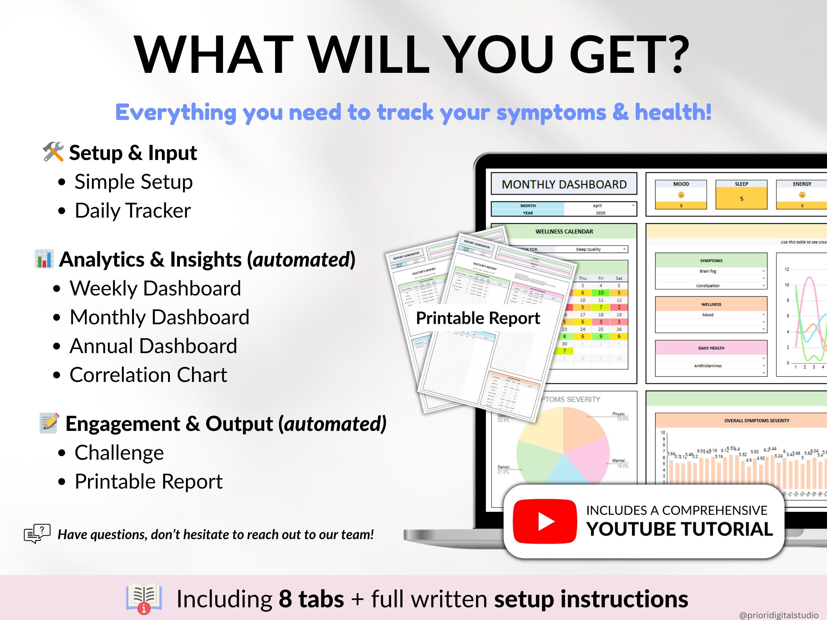 Health Wellness Tracker Spreadsheet Google Sheets Chronic Illness ...