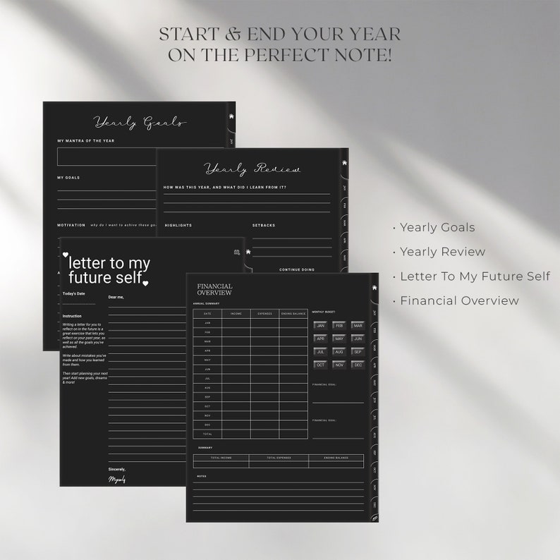Ultimate 2024 Dark Mode Digital Planner for Goodnotes, Notability ...
