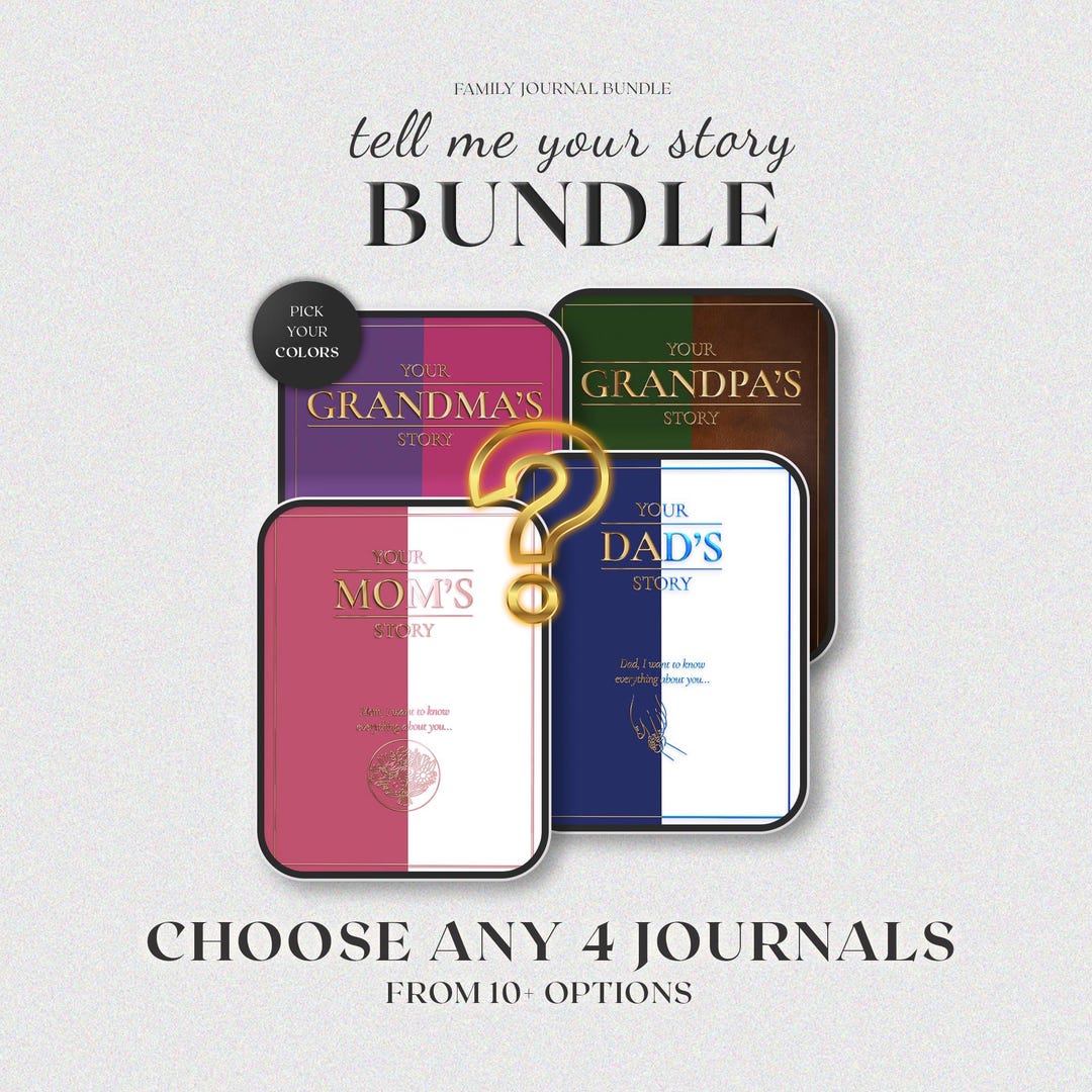 Family, Tell Me Your Story Journal Bundle: Choose Any 4 (instant ...