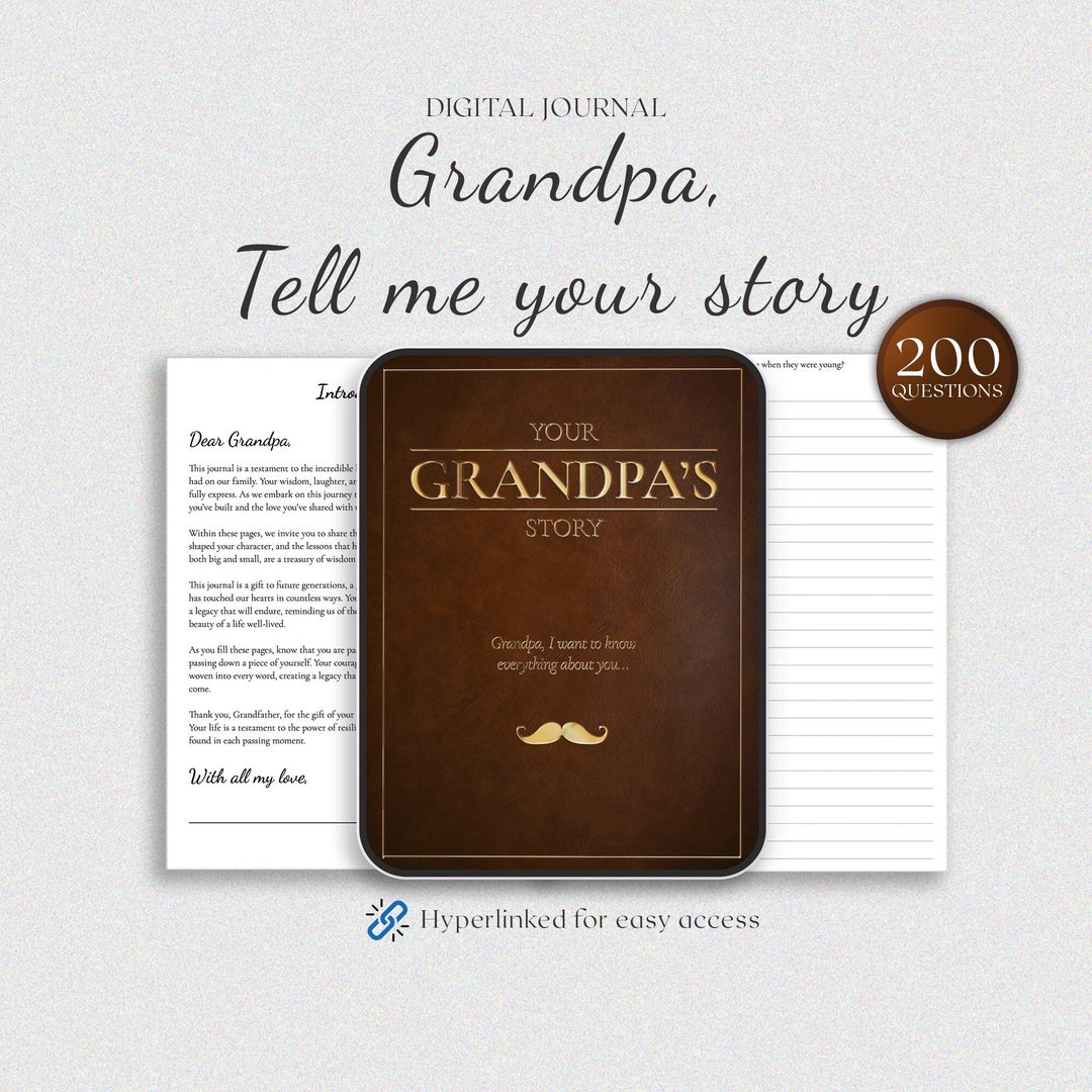 Grandpa's Story Digital Journal: Guided Memory Book With 200 Prompts ...